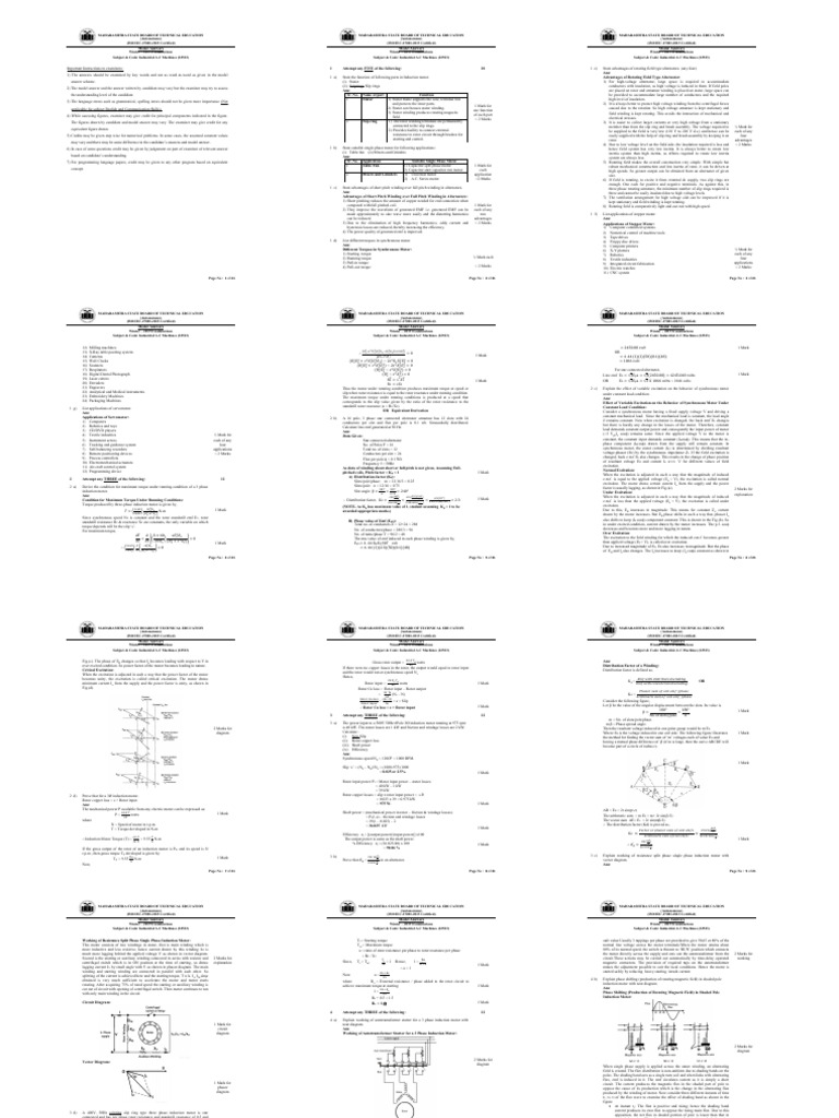 2019 Winter Model Answer | PDF | Electric Motor | Mechanical Engineering