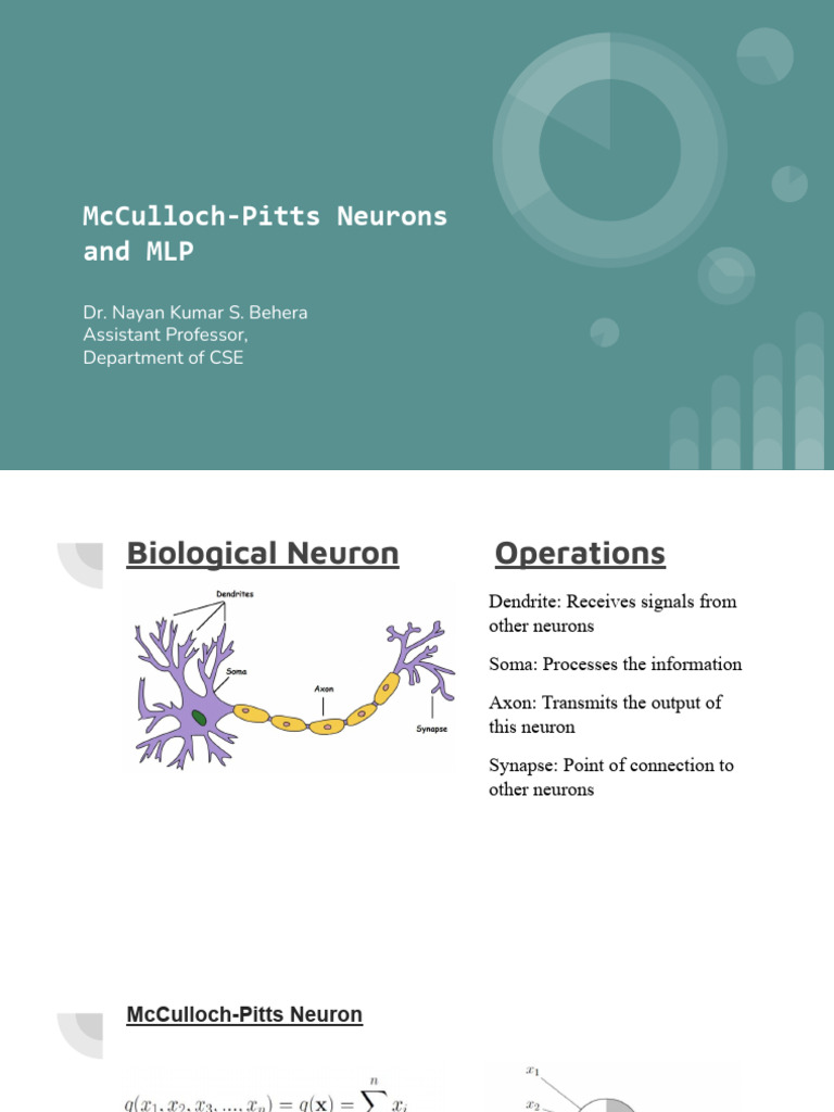 McCulloch-Pitts Neuron (Numericals) | PDF