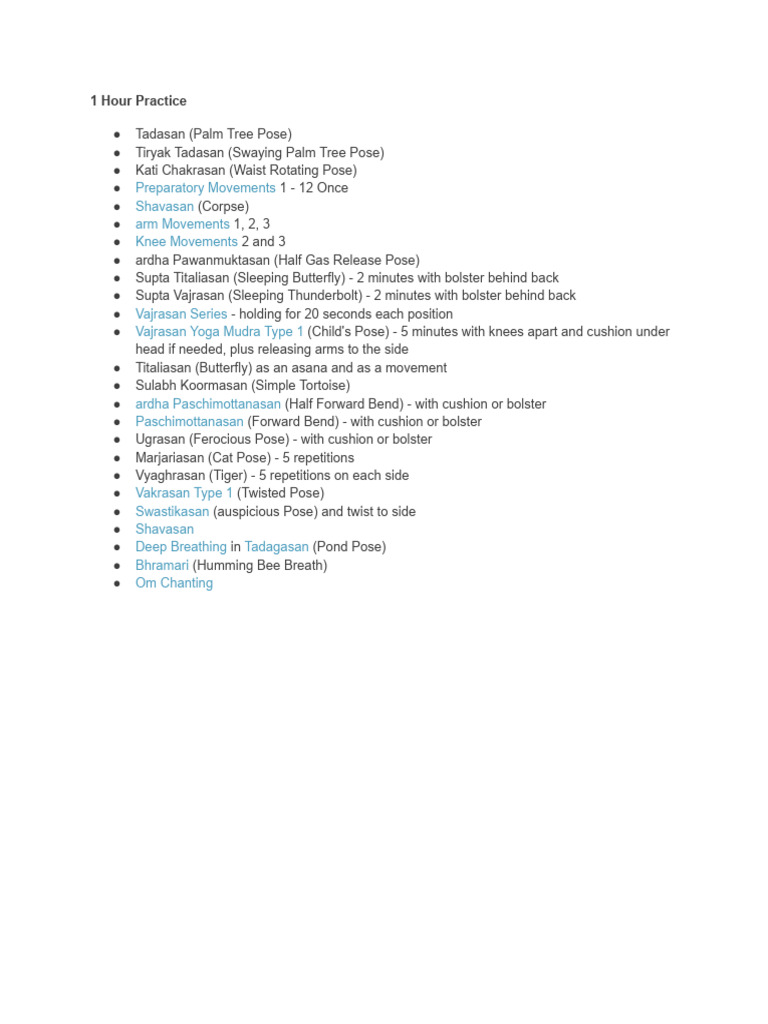 1 Hour Yoga Practice | PDF