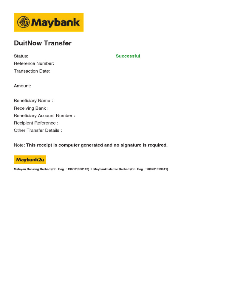Duitnow Transfer: Successful | PDF