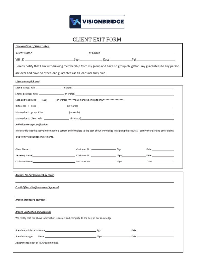 exit form | PDF