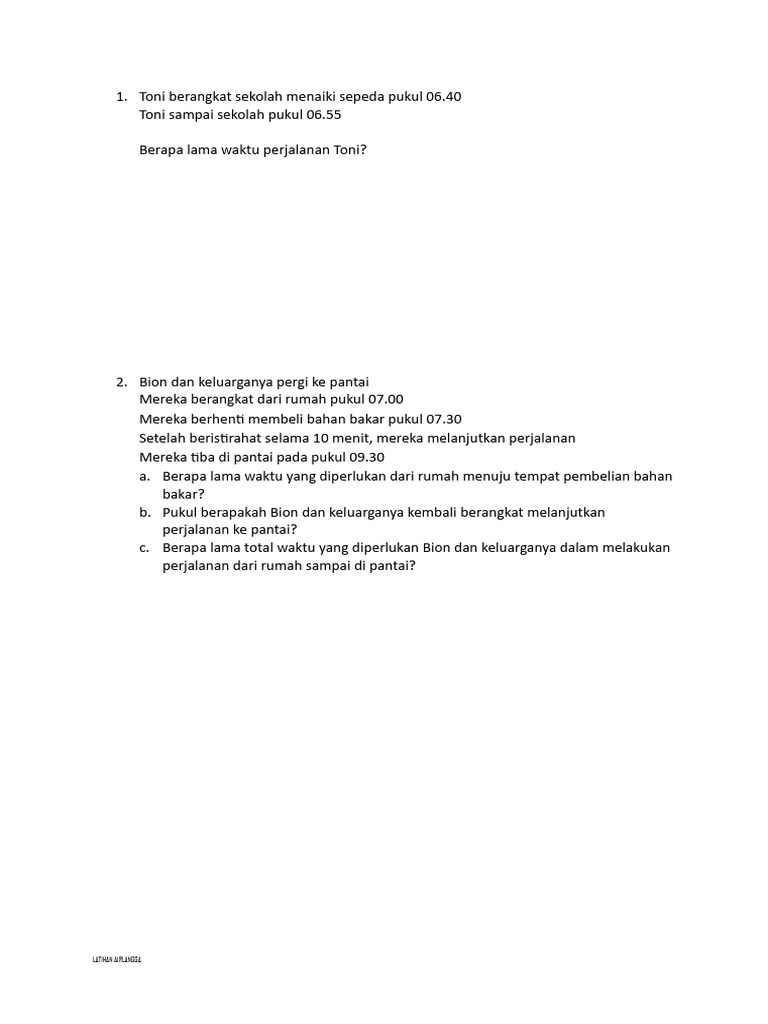 Latihan Soal Math 2 h | PDF