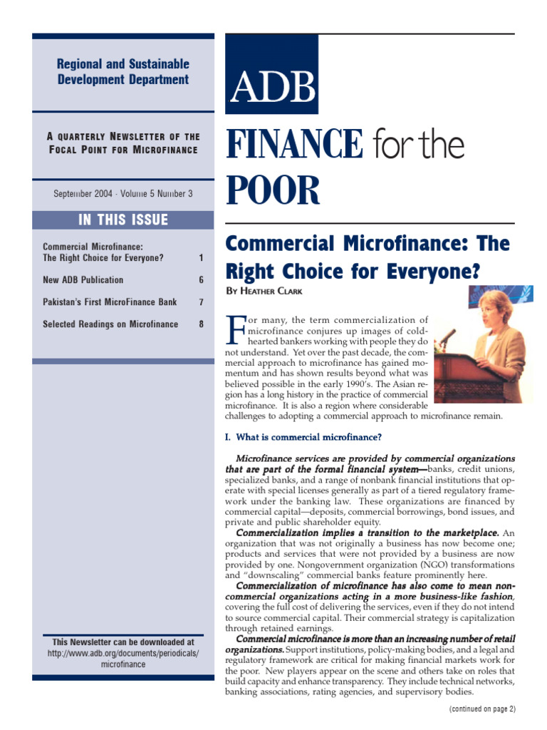 Commercial Microfinance ADB | PDF | Microfinance | Banks