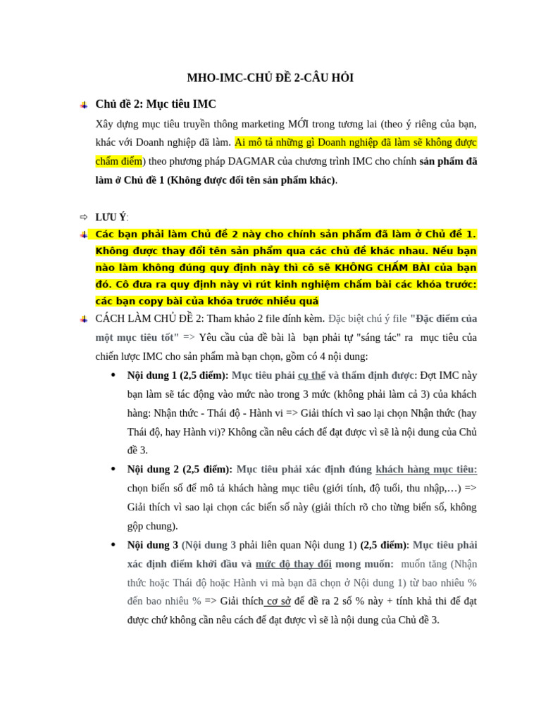 1 Mho Imc Chu de 2 Cau Hoi | PDF