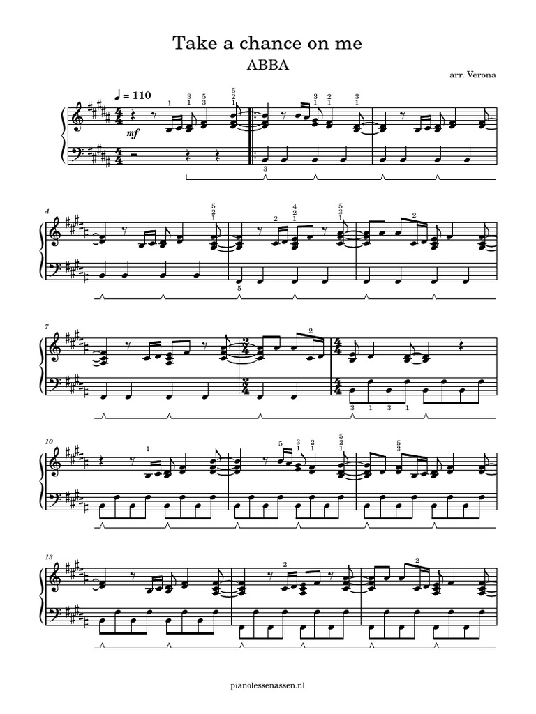 Take A Chance On Me - Abba | PDF | Songs Written