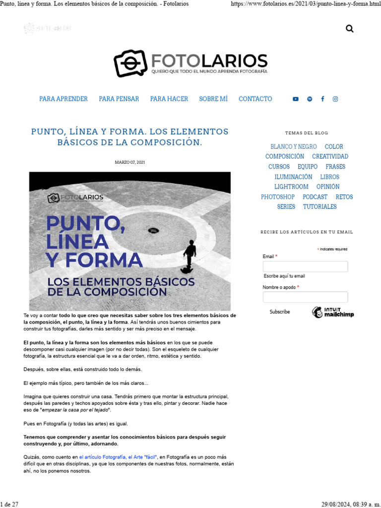 Elementos básicos de la composición | PDF | Composición (artes visuales)