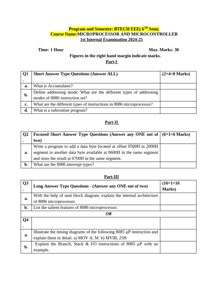 EEE 6th Sem MPMC | PDF