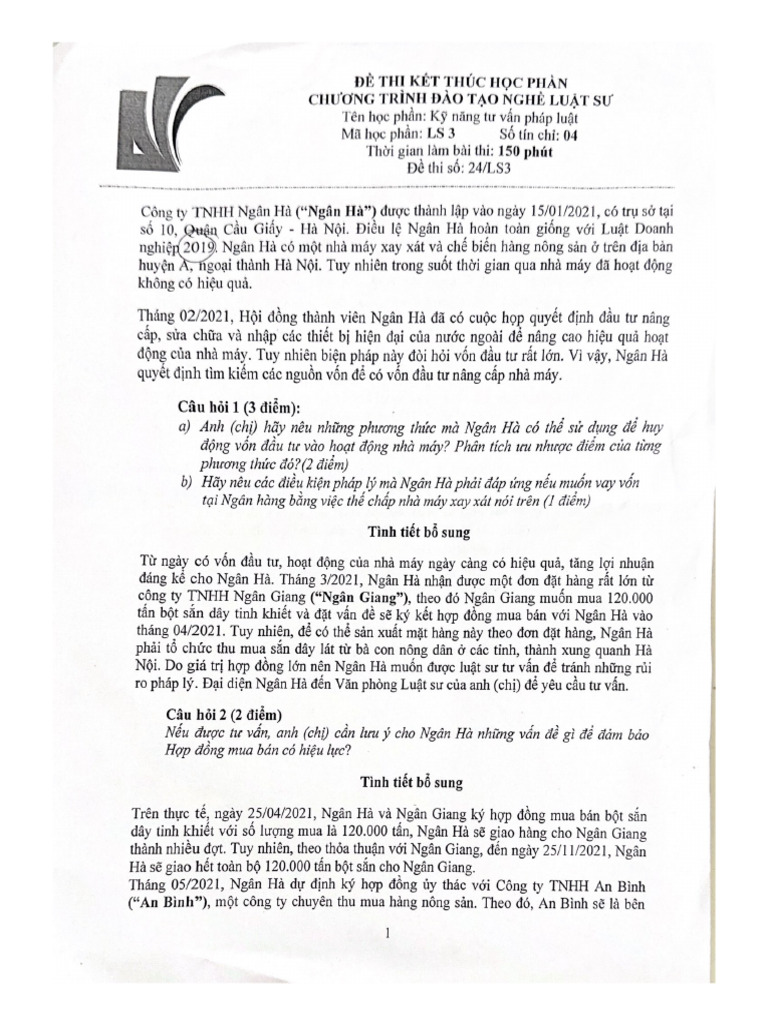 Đề thi LS3 2024 | PDF