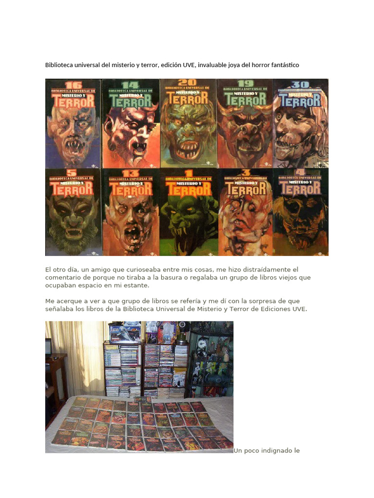 Biblioteca UVE: Recuerdos de Terror | PDF
