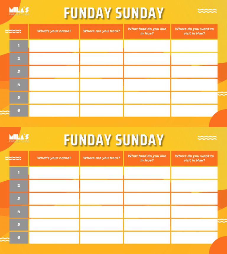 Yellow and Orange Simple Weekly Classroom Calendar | PDF