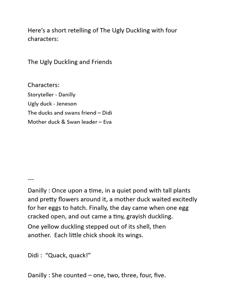 Storytelling The Ugly Duckling | PDF | Duck | The Ugly Duckling