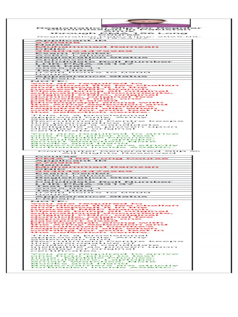 Registration Slip | PDF