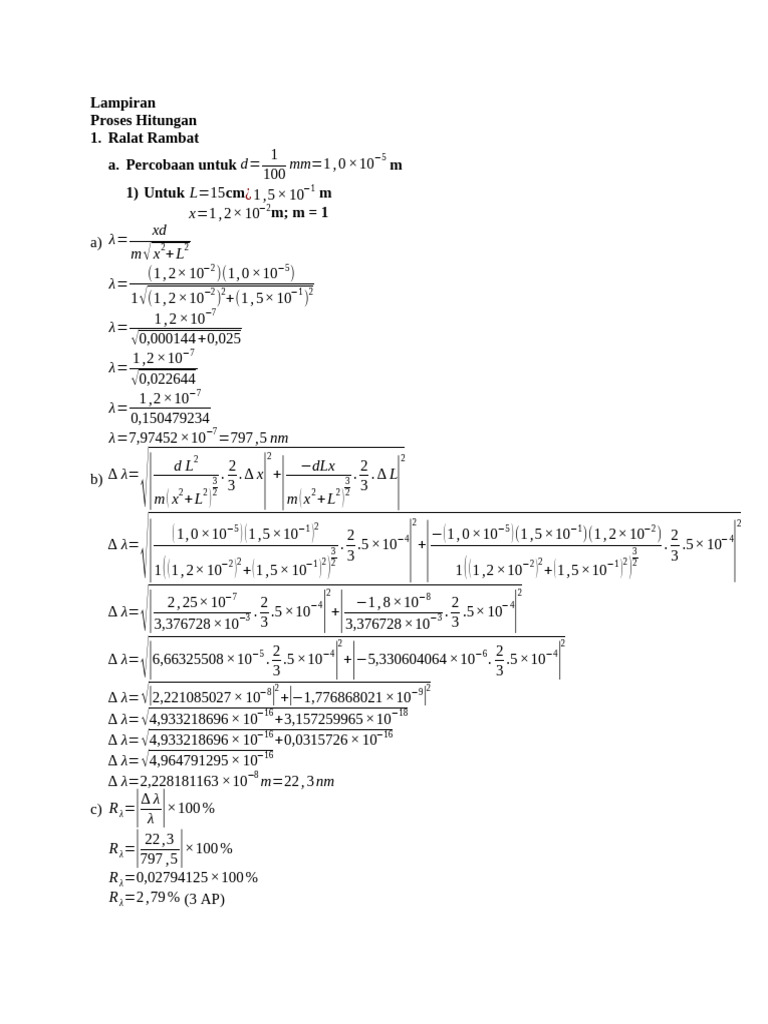 Lampiran (Proses Hitungan) | PDF
