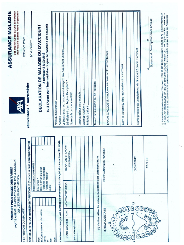 Axa Feuille de Soins | PDF
