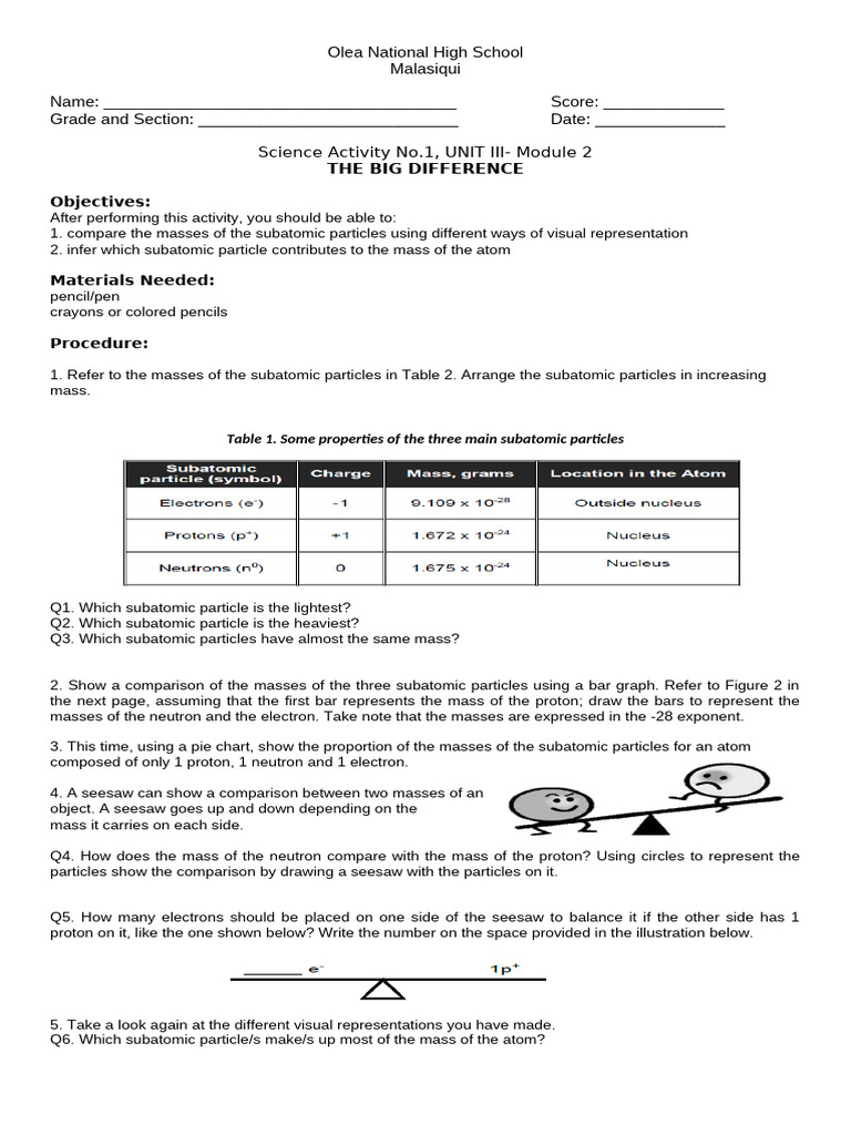 Science Activity - Module 3 Unit III | PDF