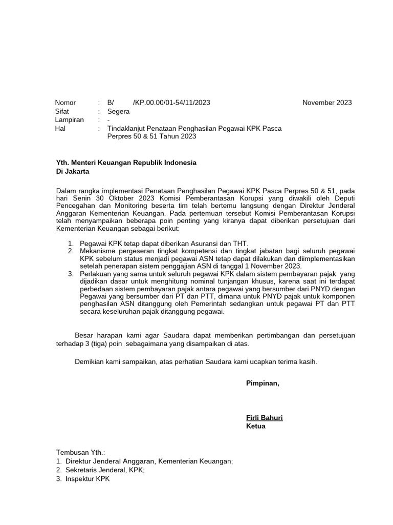 Surat Kemenkeu | PDF
