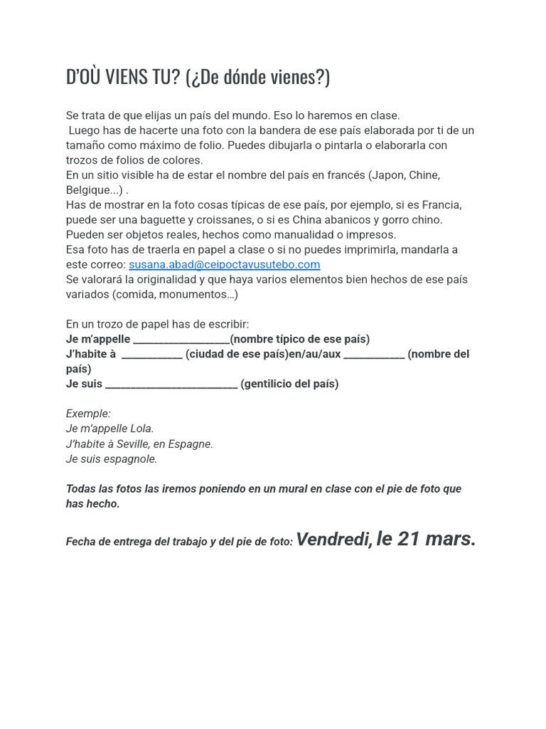 Instrucciones D'où Viens Tu? | PDF