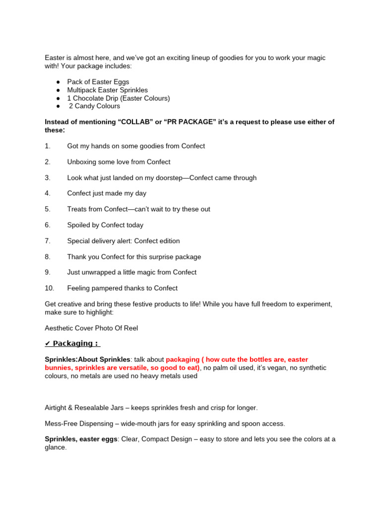 Easter Content Brief Ideas CONFECT-1 | PDF | Cakes | Candy