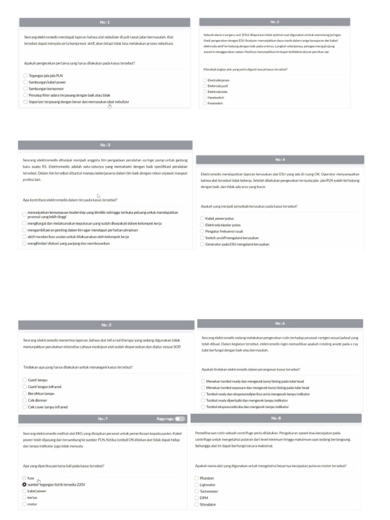 Tryout Ukom Elektromedik | PDF