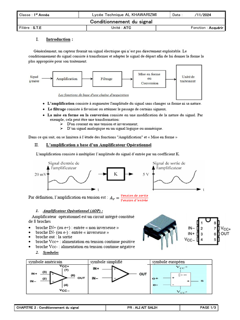 Ampli Op | PDF | Amplificateur électronique | Amplificateur opérationnel
