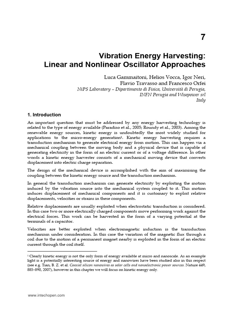 Vibration Energy Harvesting Linear and Nonlinear Oscillator 4akt41c3ji ...