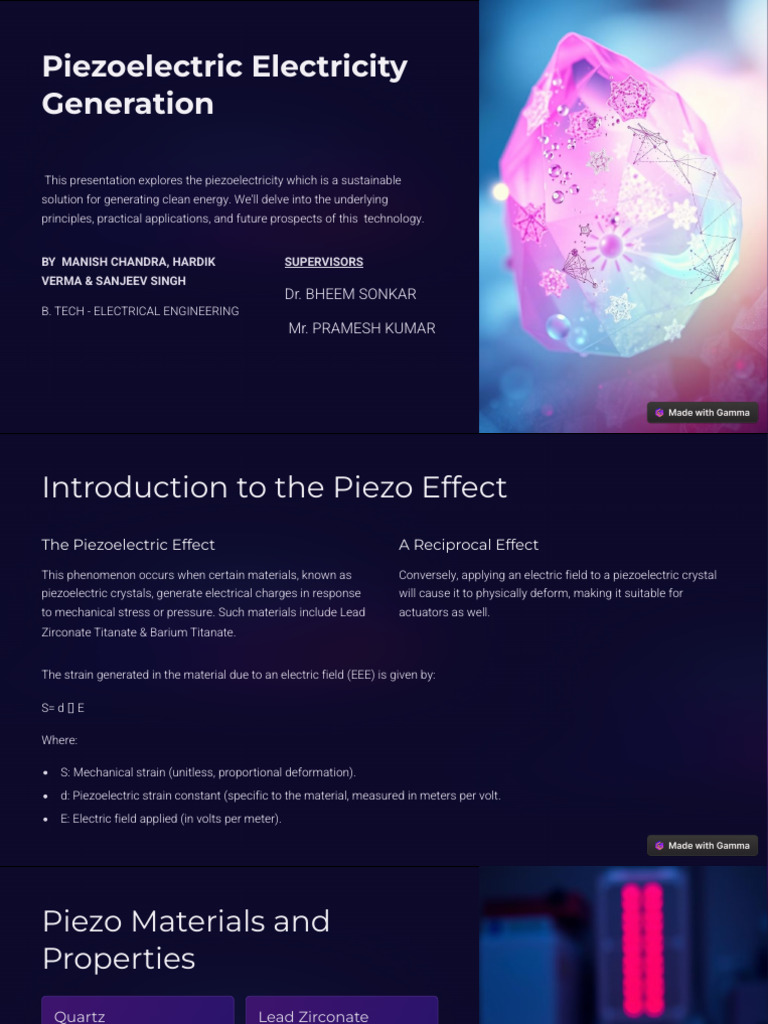 Piezoelectric Electricity Generation | PDF | Piezoelectricity | Energy Harvesting