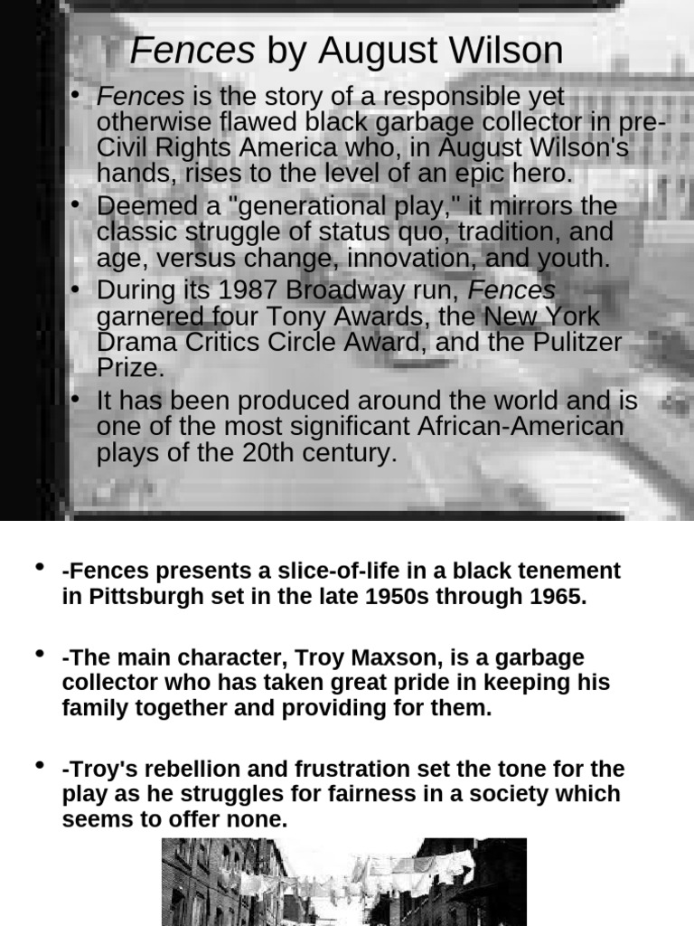 August Wilsons Fences | PDF | Fences (Play)