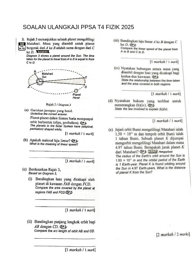 Soalan Ulangkaji Ppsa T4 Fizik 2025 | PDF