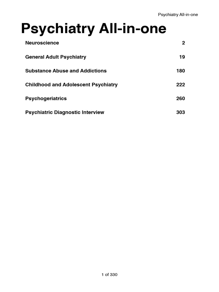Comprehensive Guide to Psychiatry and Neuroscience | PDF | Mental ...