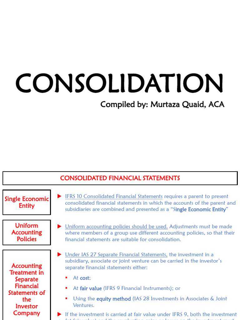 Consolidation Notes - (Advanced) | PDF | Fair Value | Debits And Credits