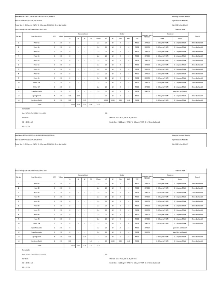 Cold Storage Load Schedule - Final | PDF | Mains Electricity ...