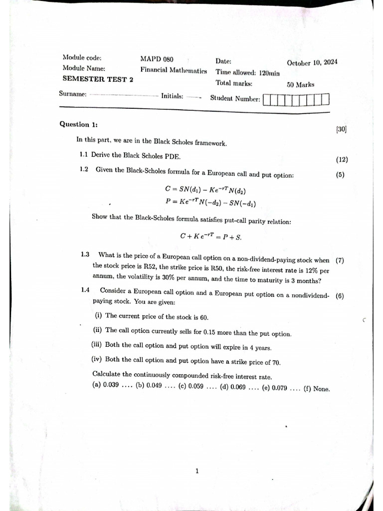 Exam and Tests Papers | PDF