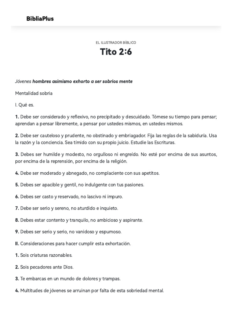 Tito 2_6 - El Ilustrador Bíblico | PDF | Mente | Pensamiento