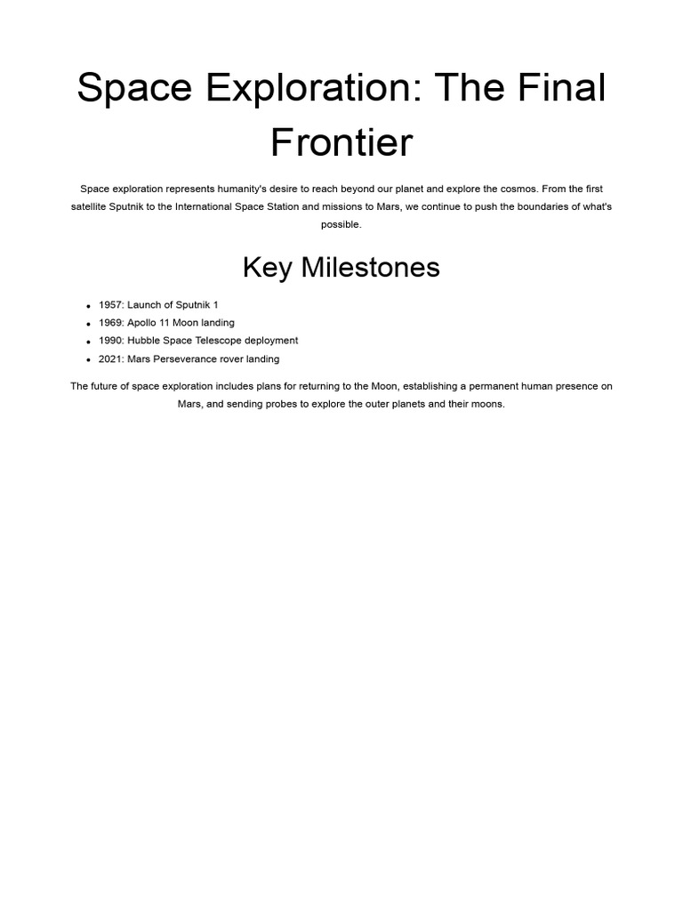 Space Exploration | PDF