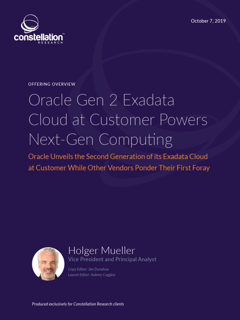 Constellation On Gen 2 Exacc FR | PDF | Cloud Computing | Oracle ...