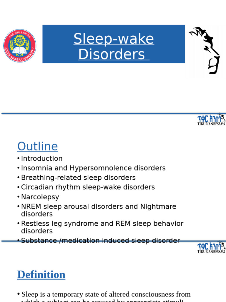 Overview of Sleep-Wake Disorders | PDF | Insomnia | Sleep