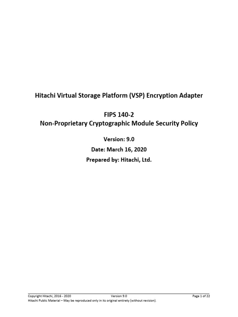 Hitachi Virtual Storage Platform (VSP) Encryption Adapter | PDF ...