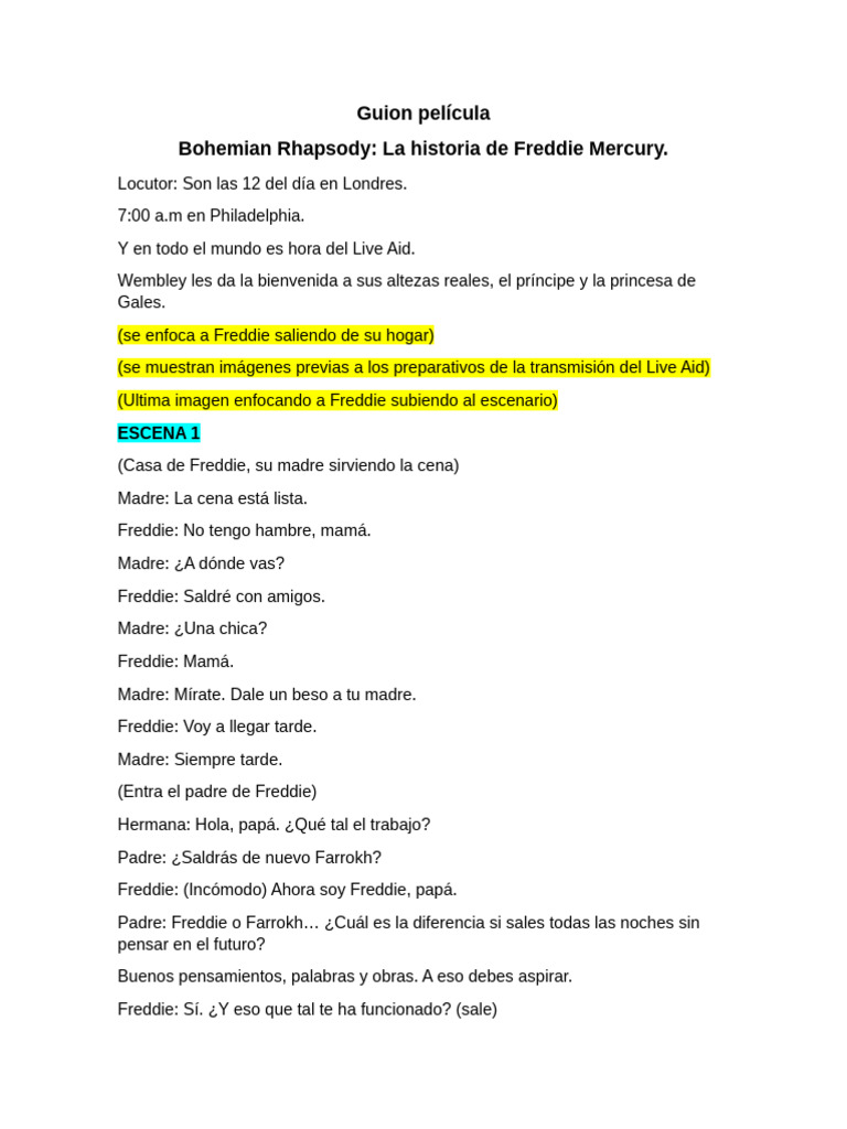 Guion Película Editada | PDF