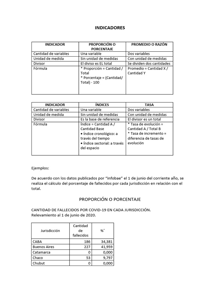 INDICADORES Ejemplos | PDF