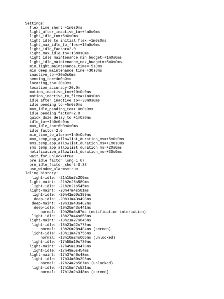 Standby Dump Deviceidle 2024 0719 032947 | PDF | Tablet Computer | Smartphone