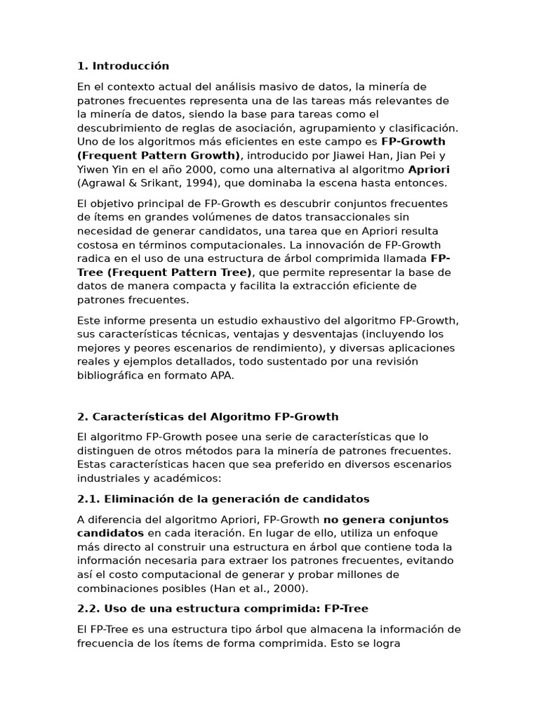 Inf FP-Growth | PDF | Bases de datos | Compresión de datos