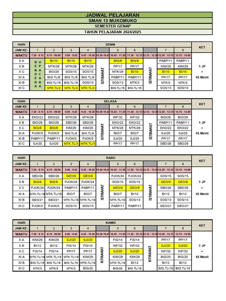 Jadwal Pasca Asas & Idul Fitri Fix | PDF