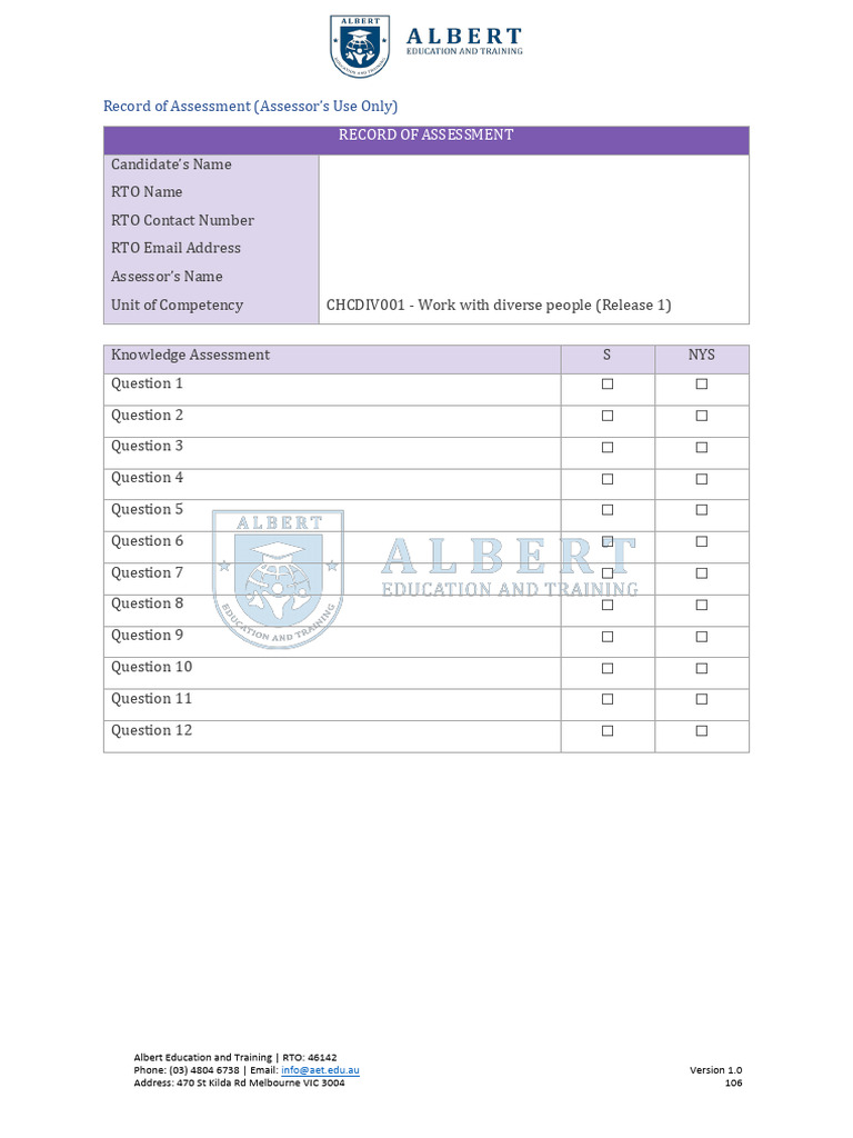 Assessment Workbook CHCDIV001 Done-35 | PDF