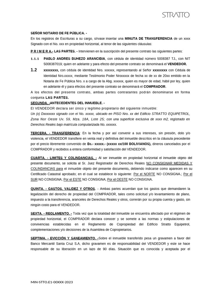 Modelo de Transferencia Con Poder | PDF | Condominio