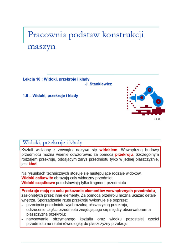 06CAD-Lekcja 16-17 Widoki, Przekroje I Kłady | PDF