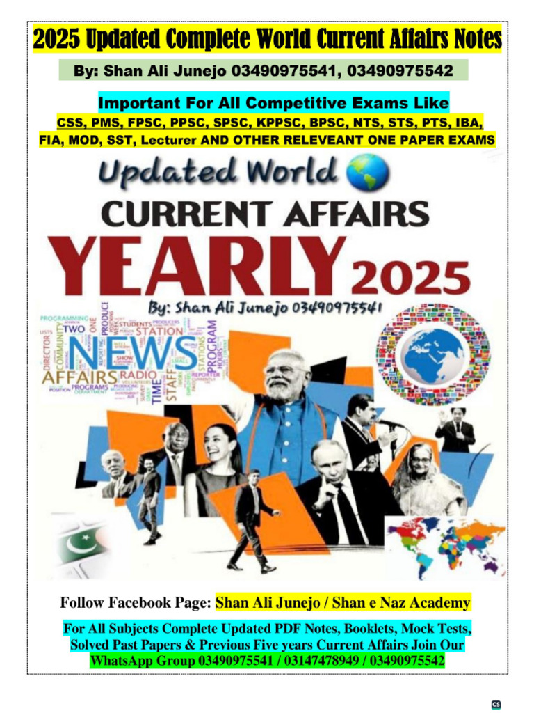 Current Affairs Overview 2025 PDF | PDF