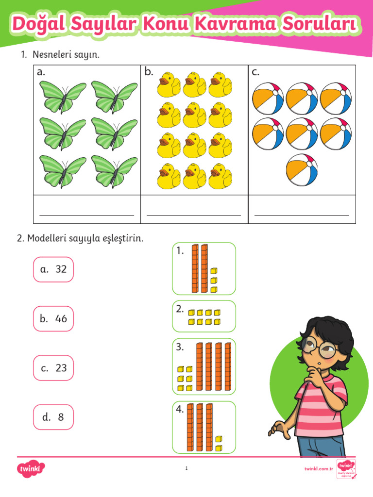 TR M 1691139161 Dogal Sayilar Konu Degerlendirme Sorulari - Ver - 2 2 | PDF