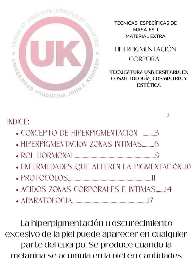 Hiperpigmentación. Corporal - MASAJES 1 EXTRA | PDF | Hormona | Piel