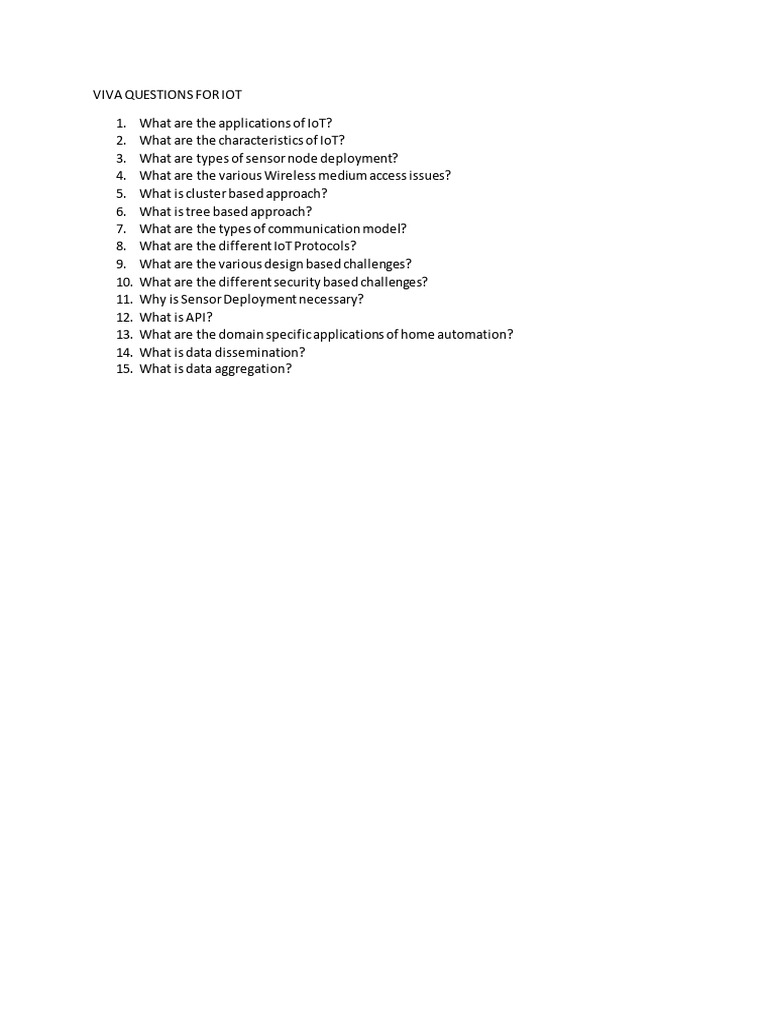 Iot Viva Questions | PDF