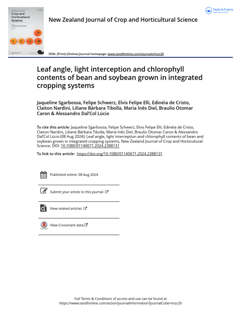 Leaf Angle Light Interception and Chlorophyll Contents of Bean and ...